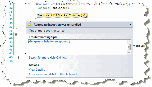 Tasks That Throw Exceptions The Blog Of Colin Mackay